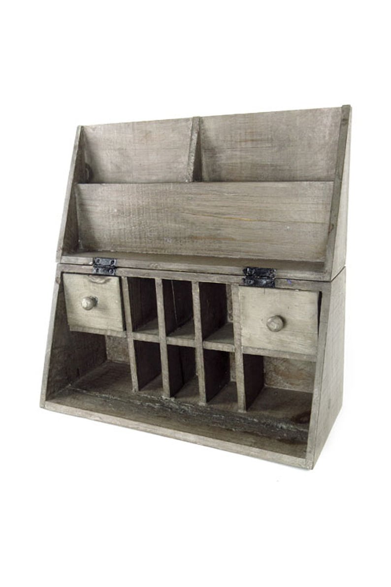 Reclaimed Wood Portable Folding Desk Caddy - Etsy