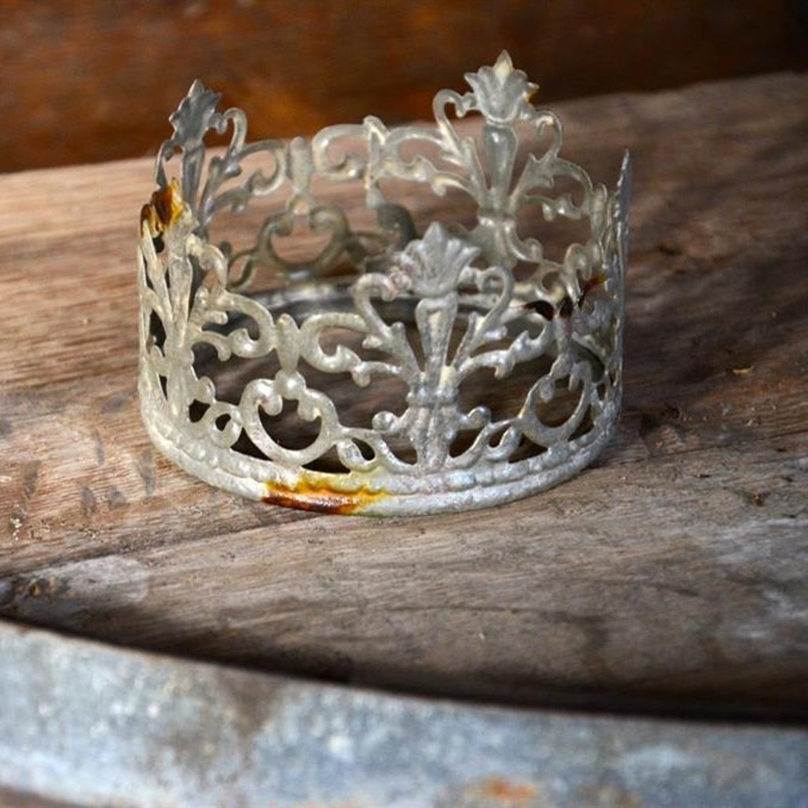 Pierced Tin Zinc Crown Princess Shabby Chic - Etsy
