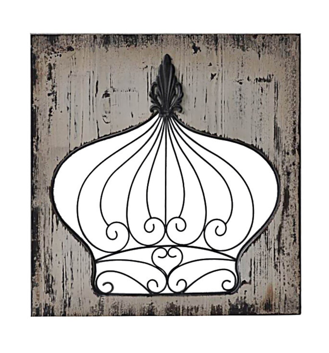 Metal and Wood Painted Crown Wall Art - Etsy