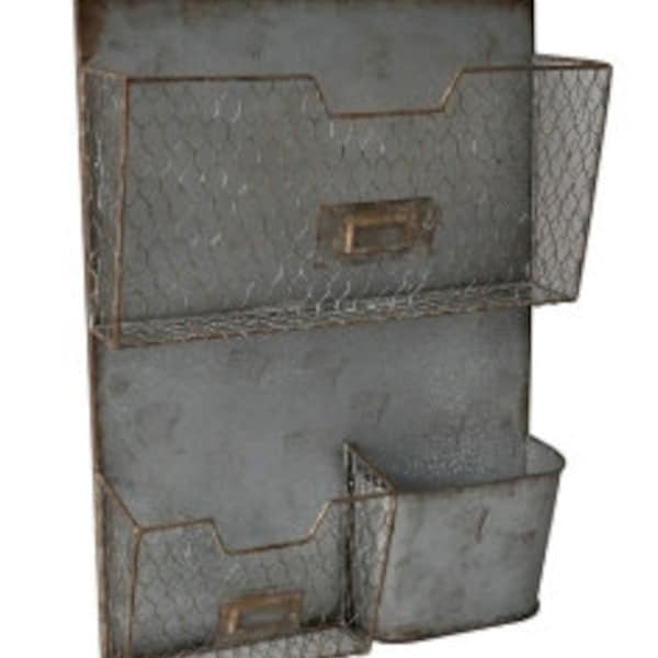 Galvanized Wall Pocket - Etsy