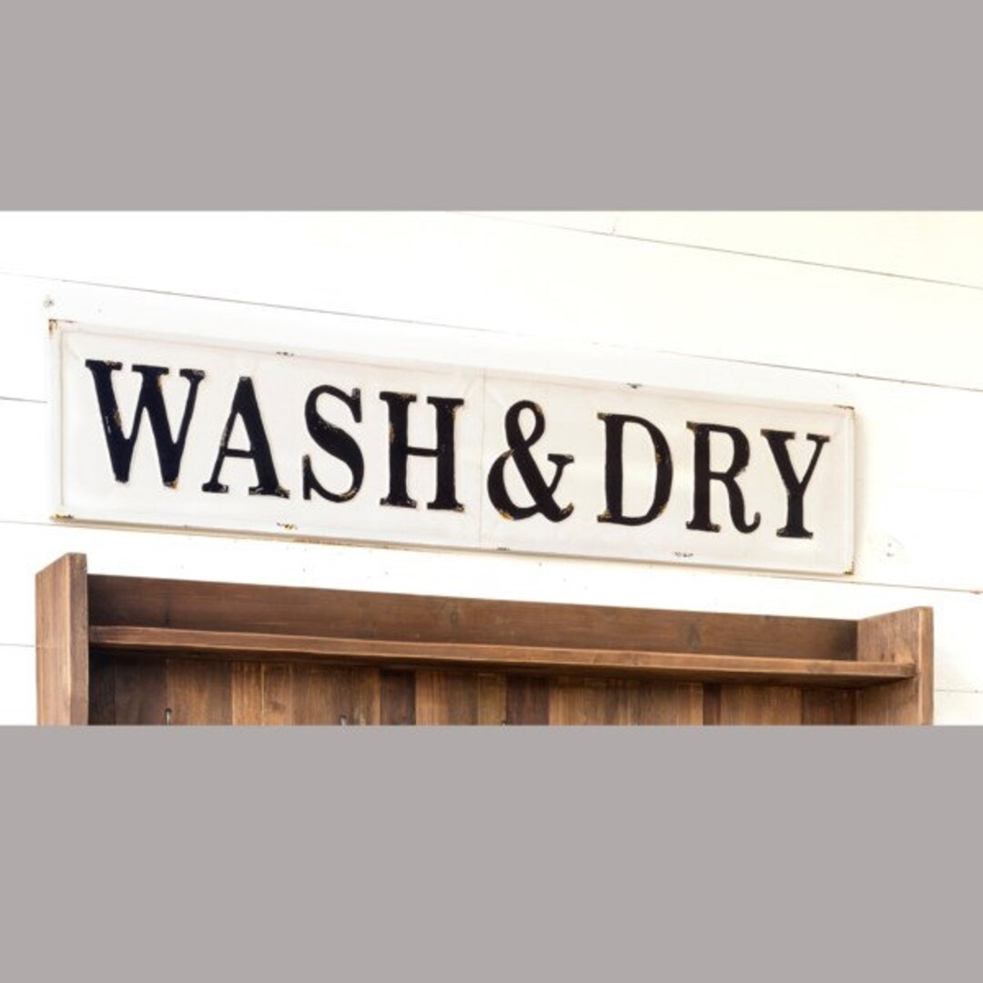 Wash & Dry Embossed Metal Painted and Distressed Sign - Etsy