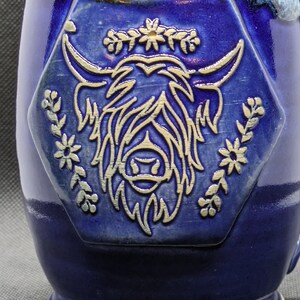 Handmade Pottery Coffee Mug With Himalayan Long Hair Cow Purple Ready ...