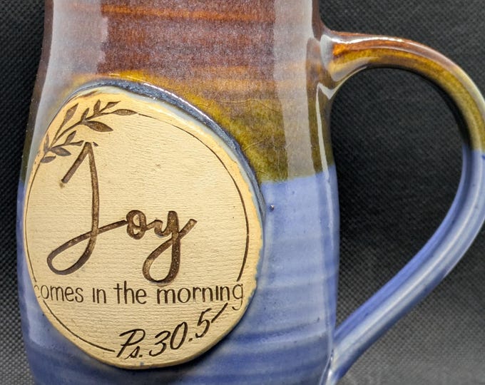 Pottery Handmade Coffee Mug, Psalms Coffees Mug With Joy Comes in the ...