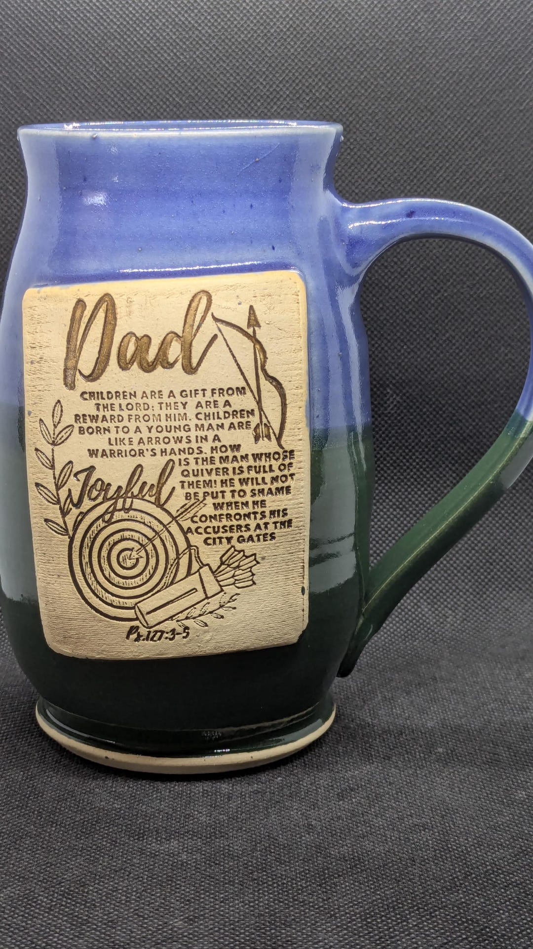 Handmade Pottery Coffee Mug: Dad Scripture Verse, 16 Oz - Etsy