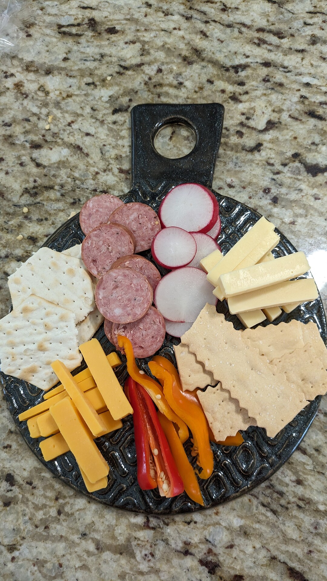 Handmade Pottery Cheese Board With Imprinted Patterns Circle or ...