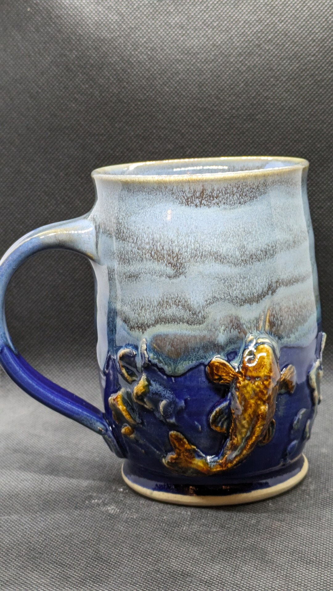 Pottery Handmade Coffee Mug Fisherman Coffee Mug, Fish Jumping Out of ...