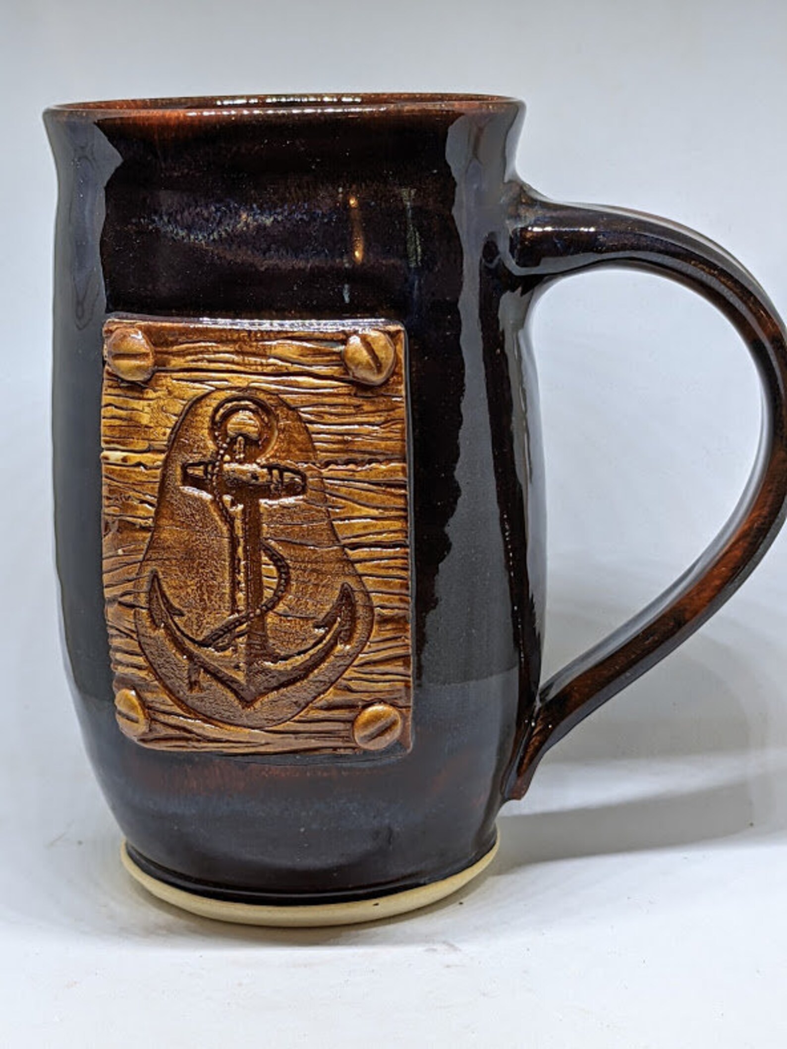 Anchor coffee mug pottery ceramic coffee mug approximately 16 | Etsy