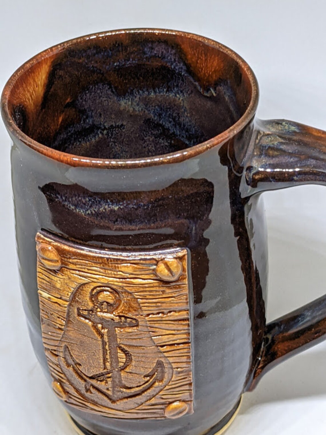 Anchor coffee mug pottery ceramic coffee mug approximately 16 | Etsy