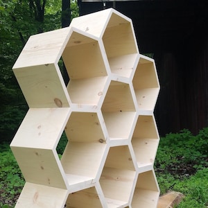 Hexagon Shelf Unit - Ready to Finish / Honeycomb Shelves, Retail ...