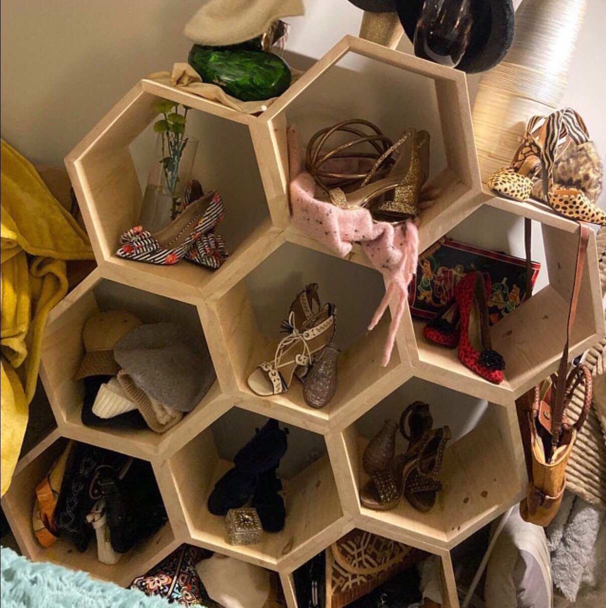 Hexagon Shelf Unit - Ready to Finish / Honeycomb Shelves, Retail ...