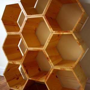 Hexagon Shelf Unit - Ready to Finish / Honeycomb Shelves, Retail ...
