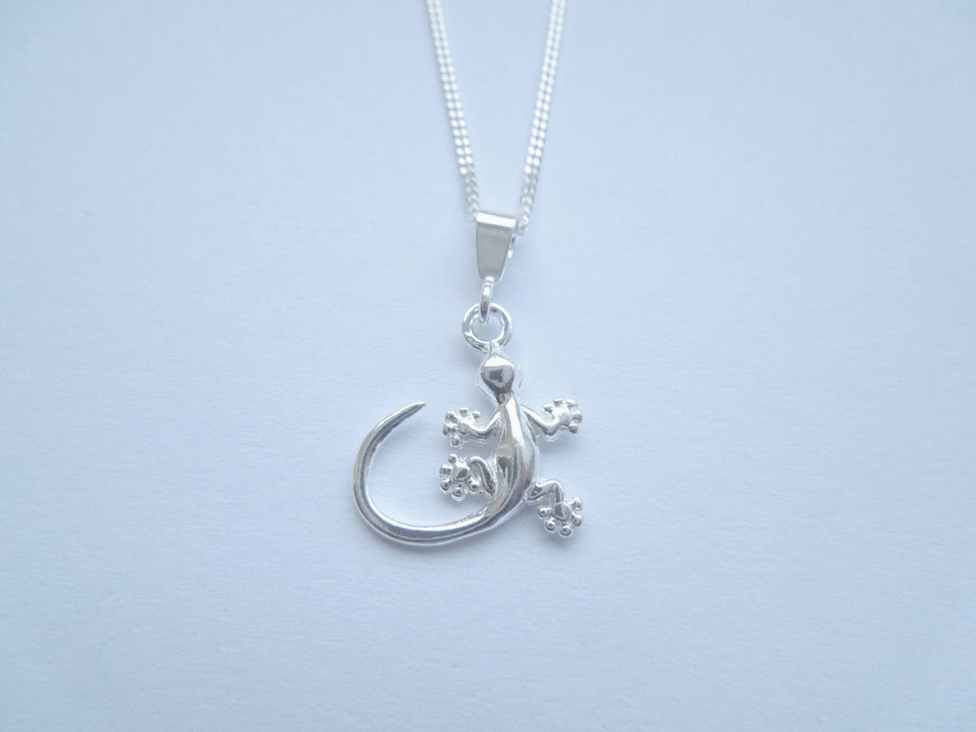 Sterling Silver 925 Gecko Lizard Necklace - Etsy