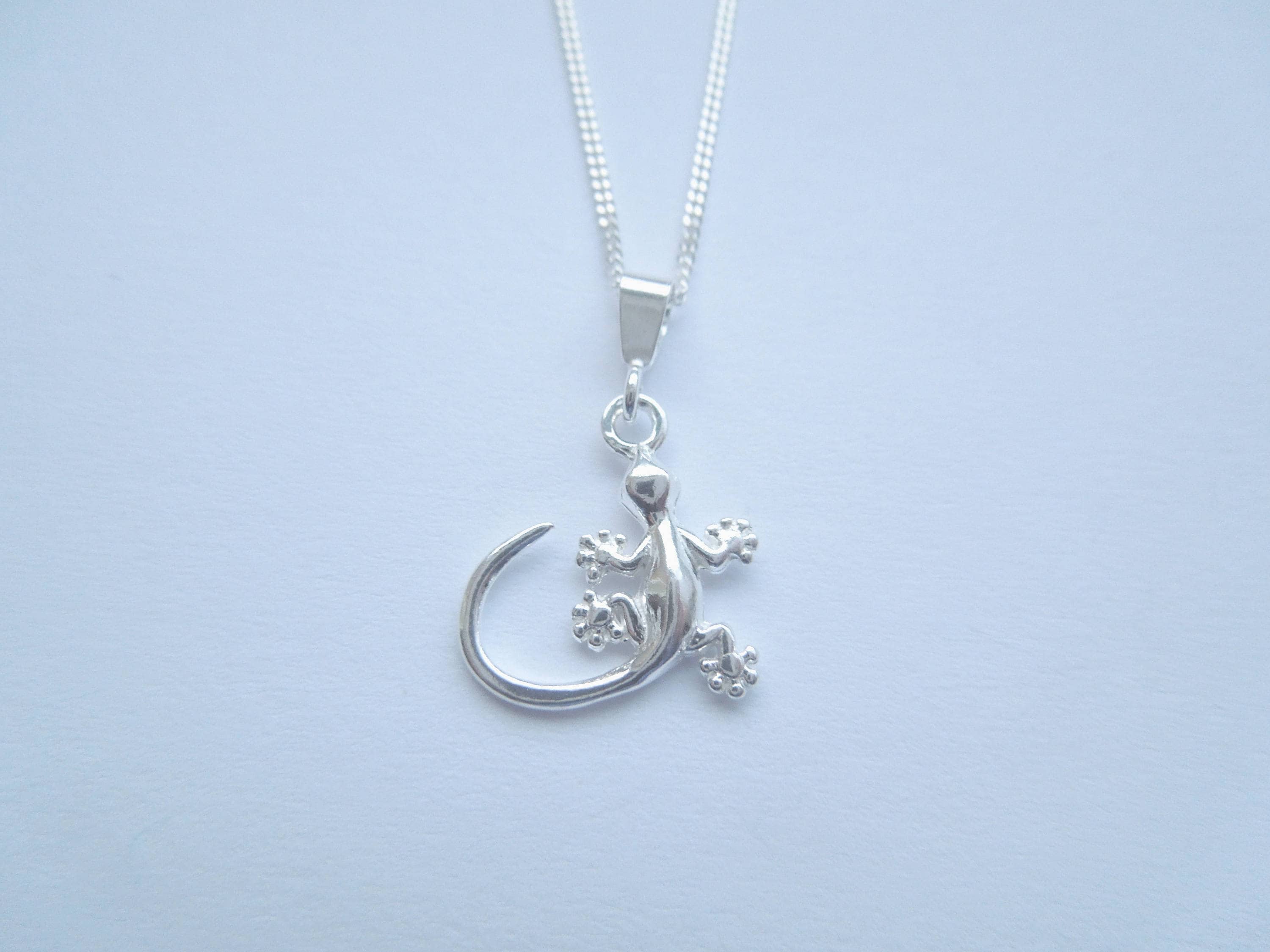 Sterling Silver 925 Gecko Lizard Necklace - Etsy