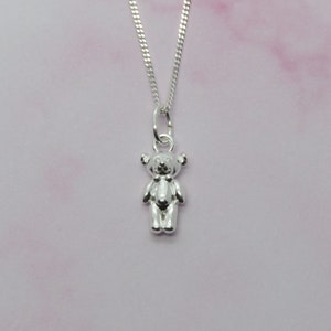 Sterling Silver 925 Teddy Bear Necklace - Etsy