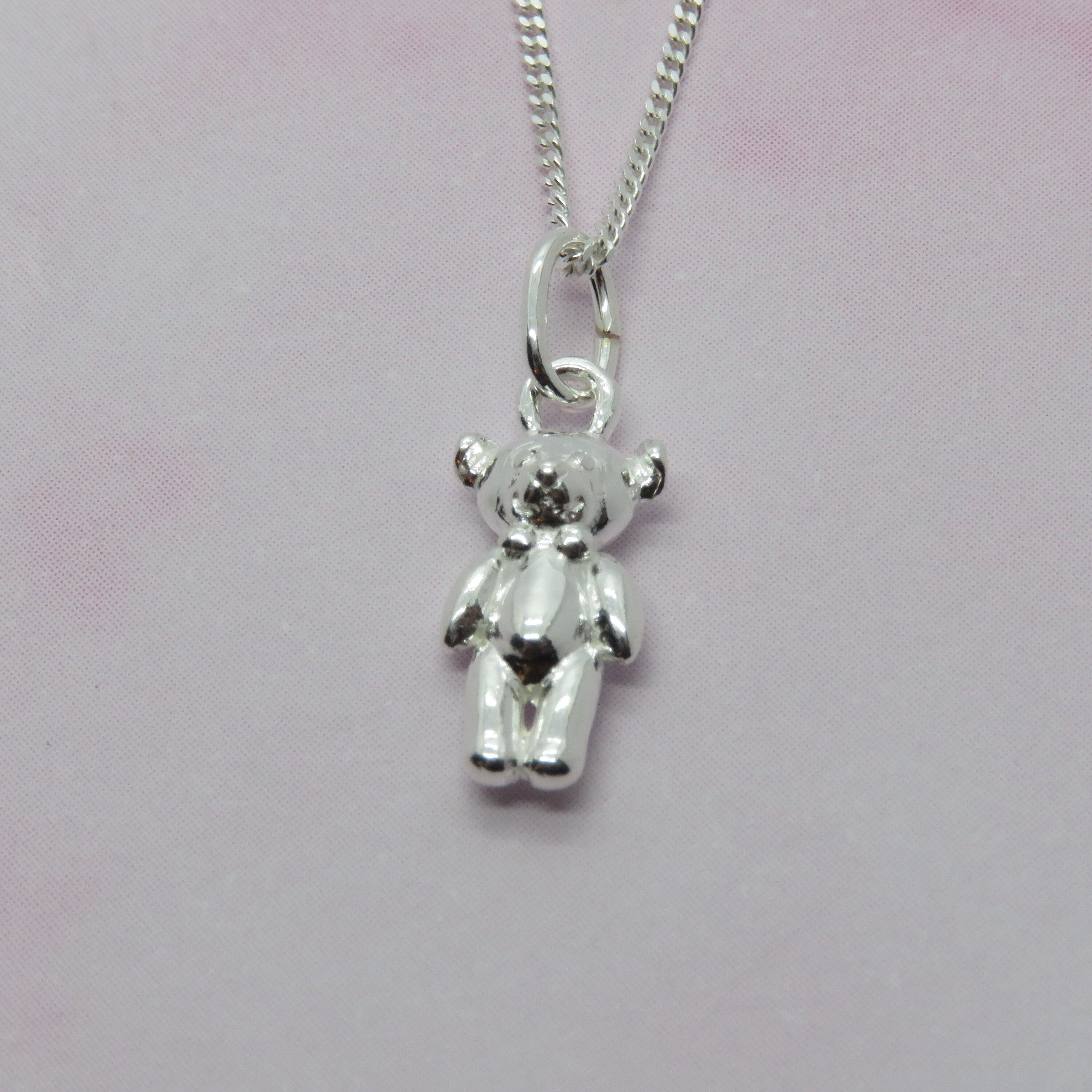 Sterling Silver 925 Teddy Bear Necklace - Etsy