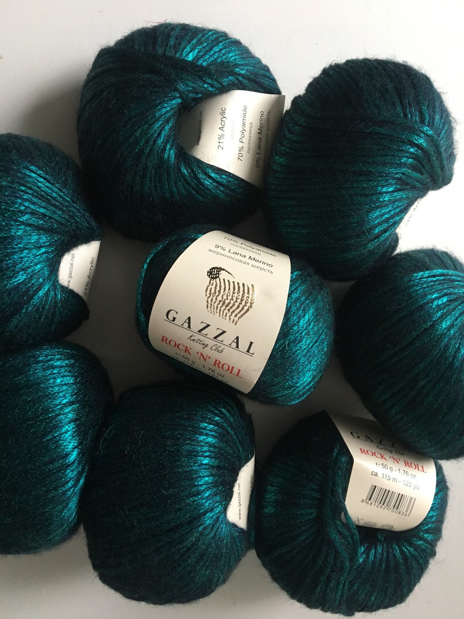 Gazzal Rock N Roll Yarn, Metallic Yarn, Lurex Yarn, Sport Weight Yarn ...
