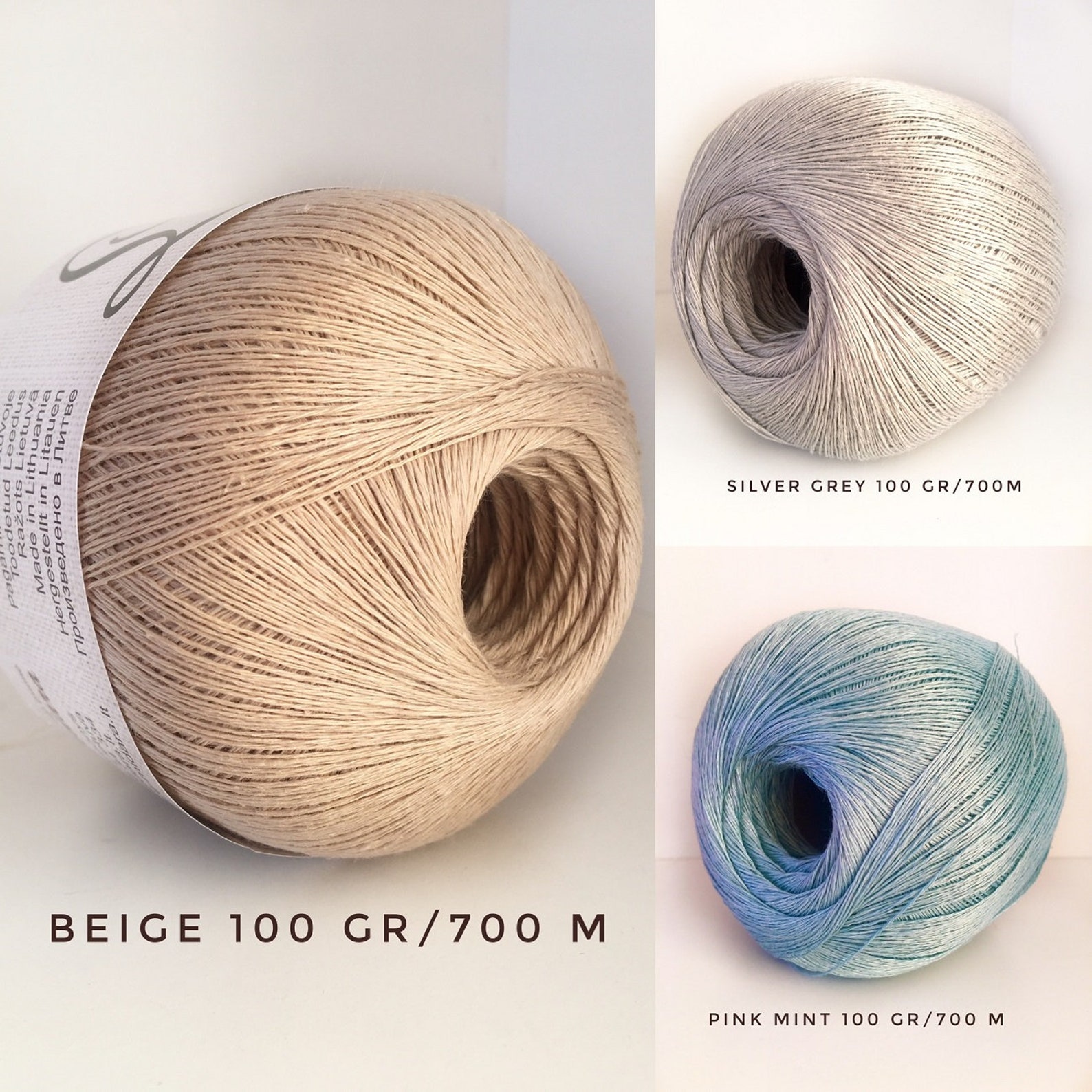 Pure 100% Linen Yarn 100 G Ball/ Linen Crocheting Thread/ - Etsy