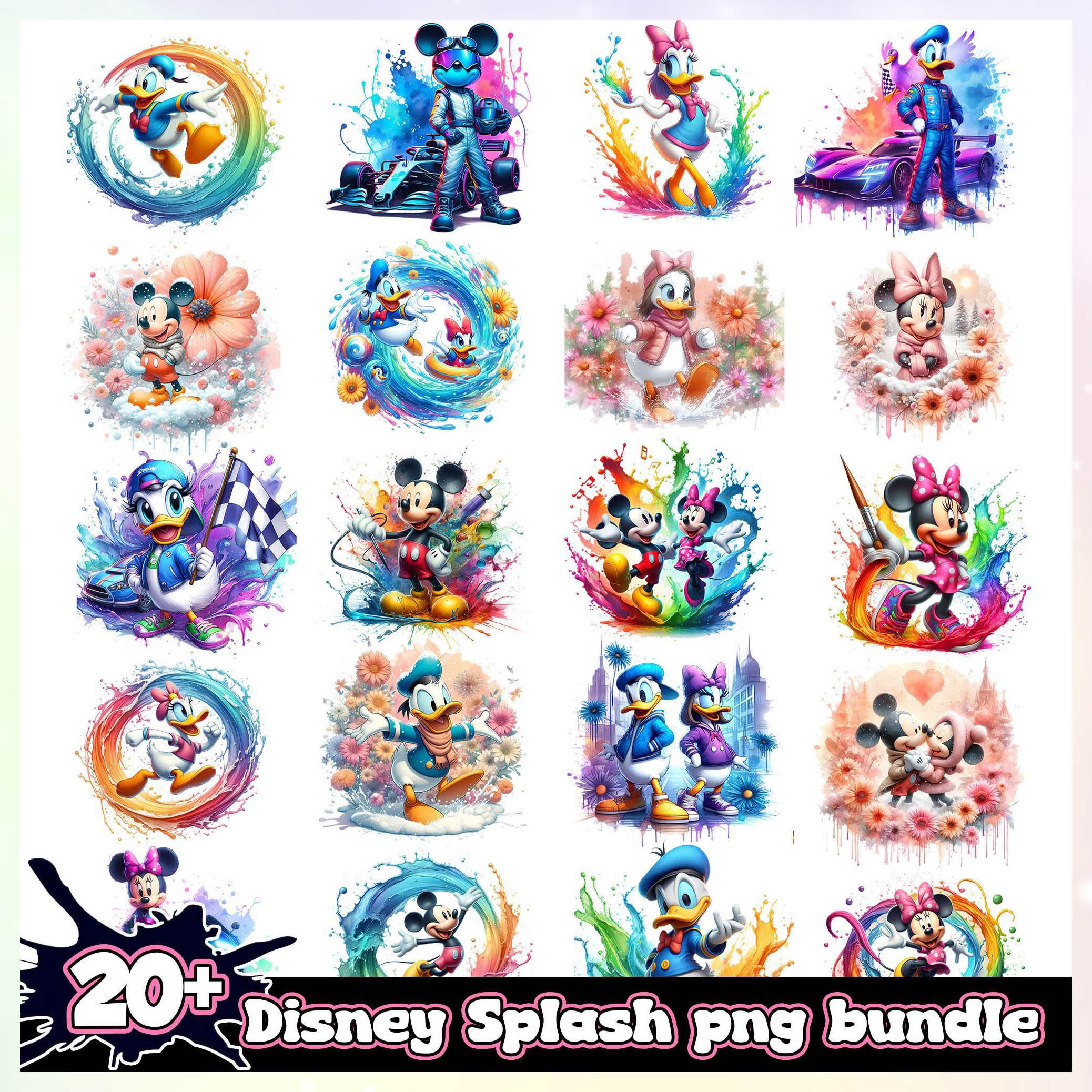 Mickey Mouse Splash and Watercolor Digital Design PNG File for ...
