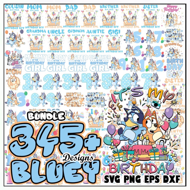 Bluey and Bingo Mega Bundle SVG Set Cricut Design SVG Files Family Png ...