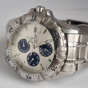 Vintage Spanish FESTINA 16059 Multi Function Silver Dial Men's Quartz ...