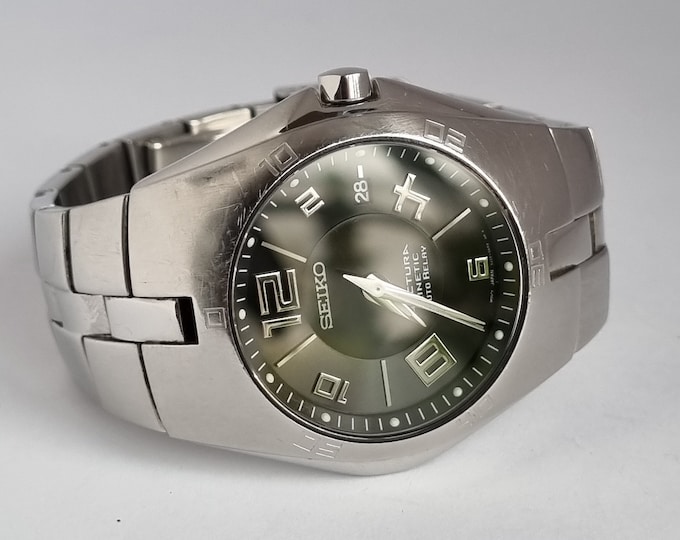 SEIKO Arctura Kinetic Auto Relay Black Dial Men's Watch 5J32-0AP0 - Etsy