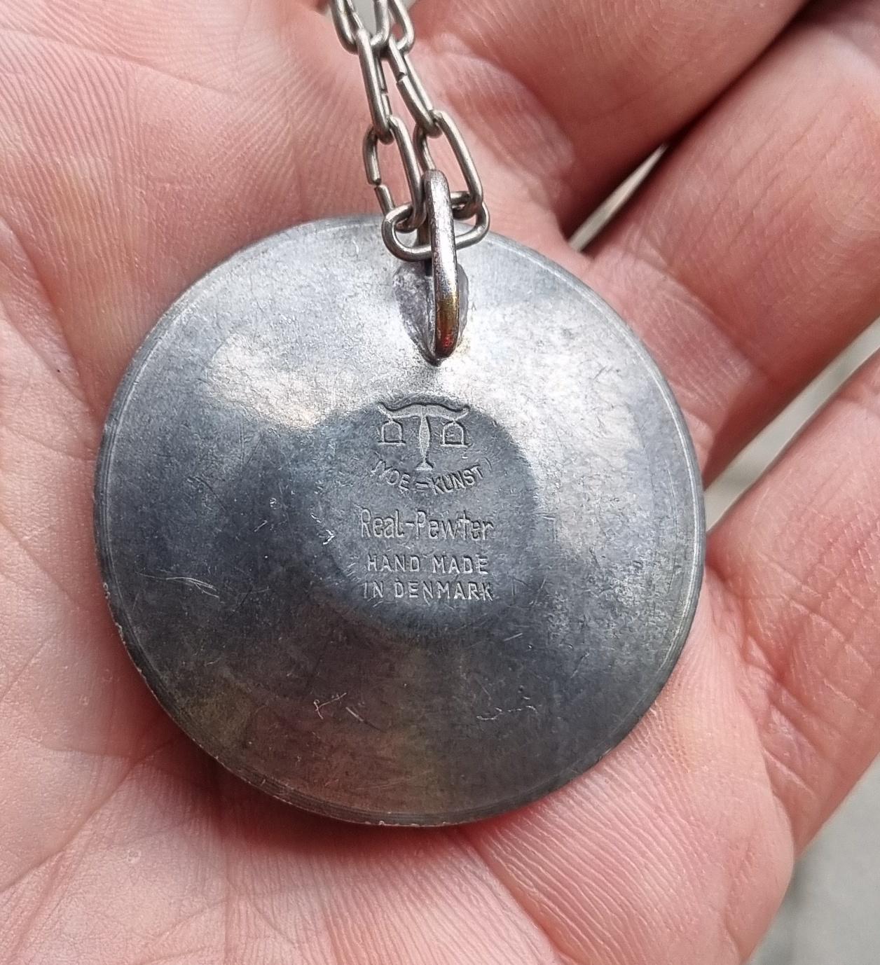 Danish 1960's Jyde Kunst Hand Made Pewter Pendant Necklace W Amethyst ...