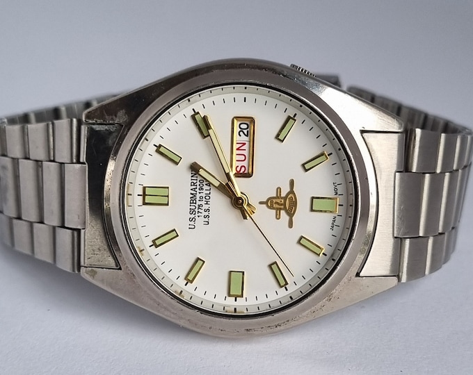 Vintage Men's Quartz Watch *US Submarine 1775 to 1900 U.S.S. Holland ...