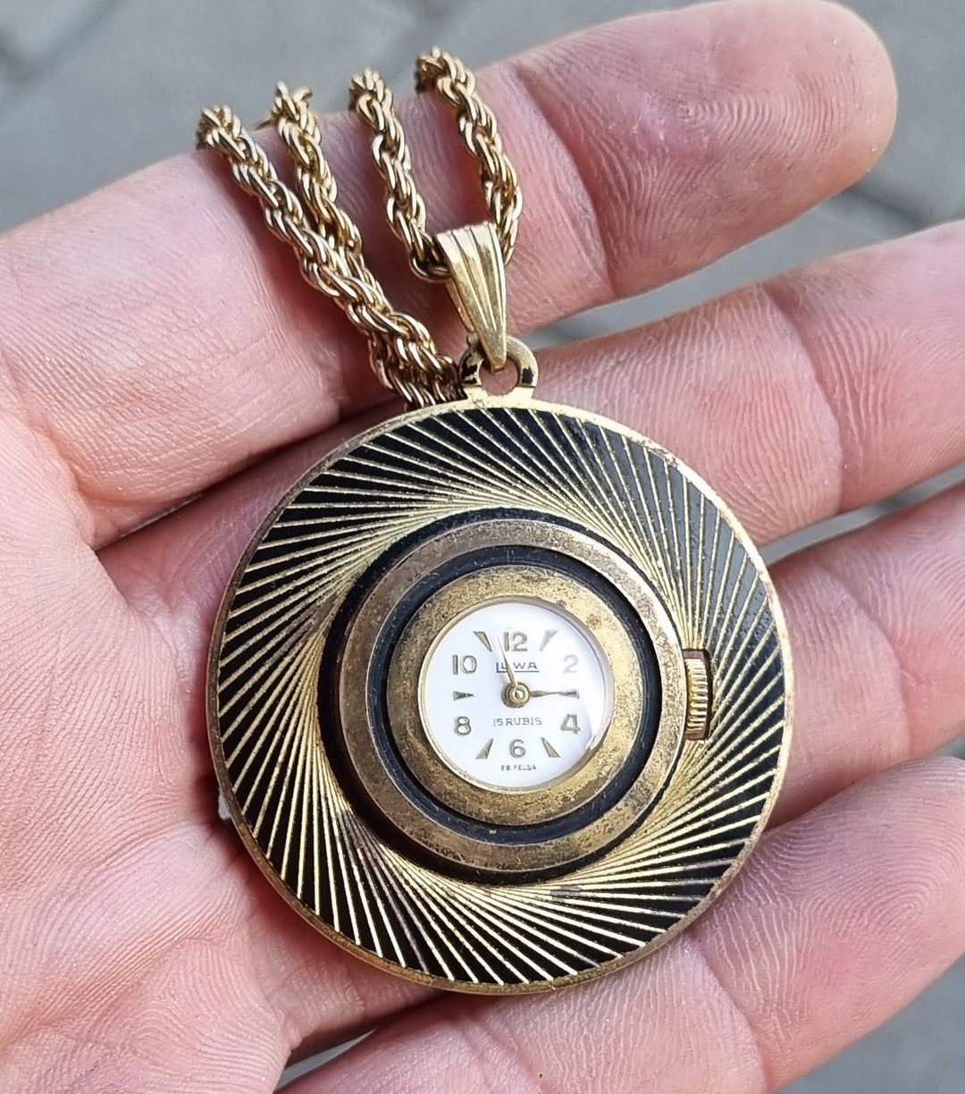 Vintage German 1960 LUWA Mechanical Women's Necklace Pendant Watch - Etsy