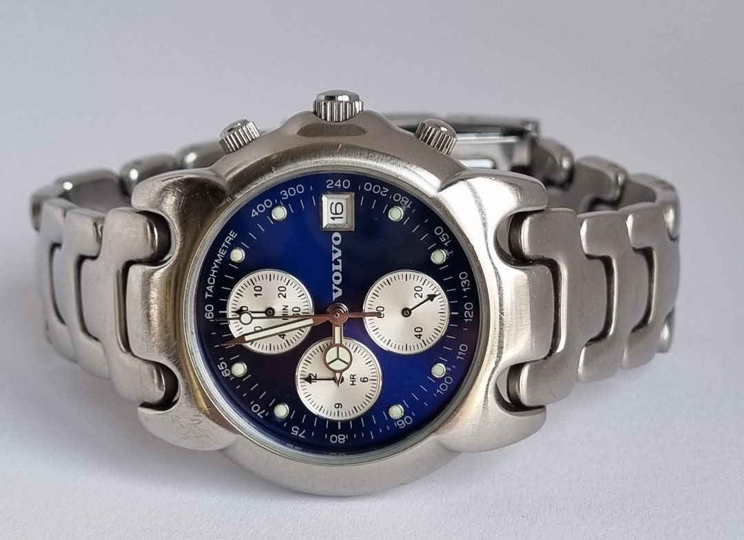 Genuine Vintage VOLVO Blue Dial Men's Quartz Chronograph Watch - Etsy