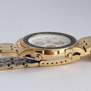 Rare 1993 ELGIN FH132-007 Alarm Chronograph Gold Tone Men's Quartz ...