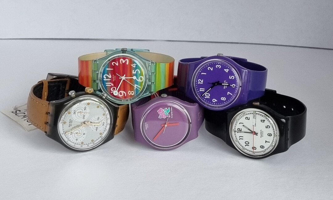 Set of 5 Vintage Swiss SWATCH Watches - Etsy