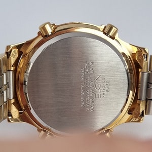 Rare 1993 ELGIN FH132-007 Alarm Chronograph Gold Tone Men's Quartz ...