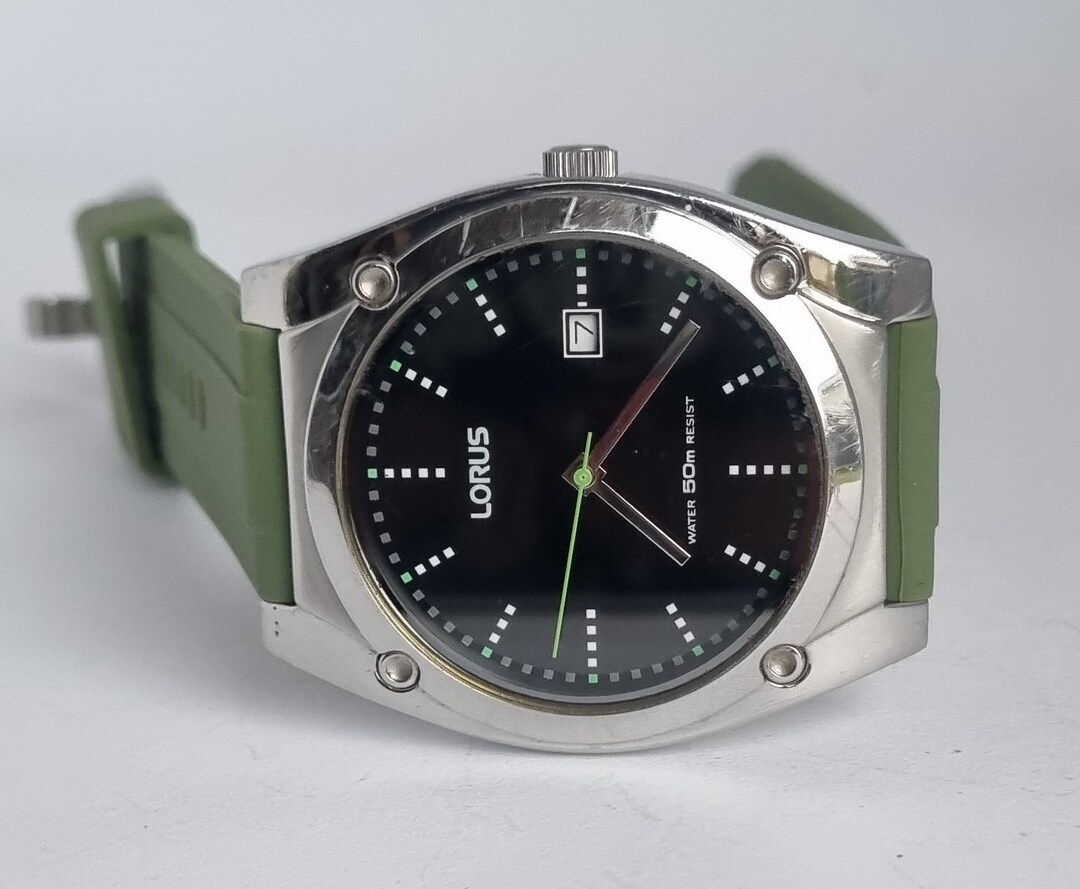 Vintage Japan LORUS VJ32-X063 Black Dial Men's Quartz Watch W Day - Etsy