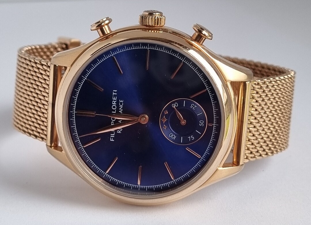 Italian 2017 Filippo Loreti Renaissance Rose Gold Blue Hybrid Smart Men ...