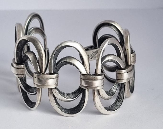 Stunning 1970's Italian OTTAVIANI Silver 925 Handmade Wide Heavy ...