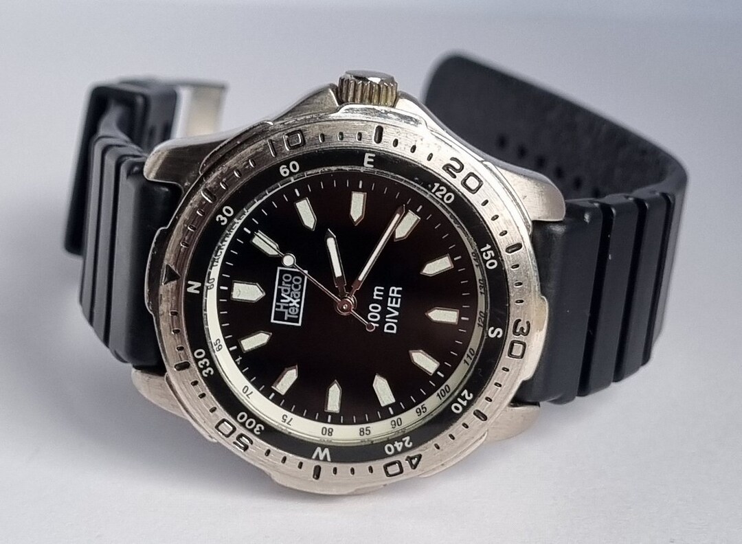 Rare Danish 1994 Hydro Texaco Diver WR100 Men's Quartz Watch W Day - Etsy