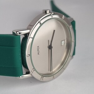 Vintage 1990 Swiss ALFEX Design Kato Silver Dial Men's Quartz Watch W Day - Etsy