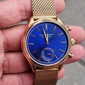 Italian 2017 Filippo Loreti Renaissance Rose Gold Blue Hybrid Smart Men ...