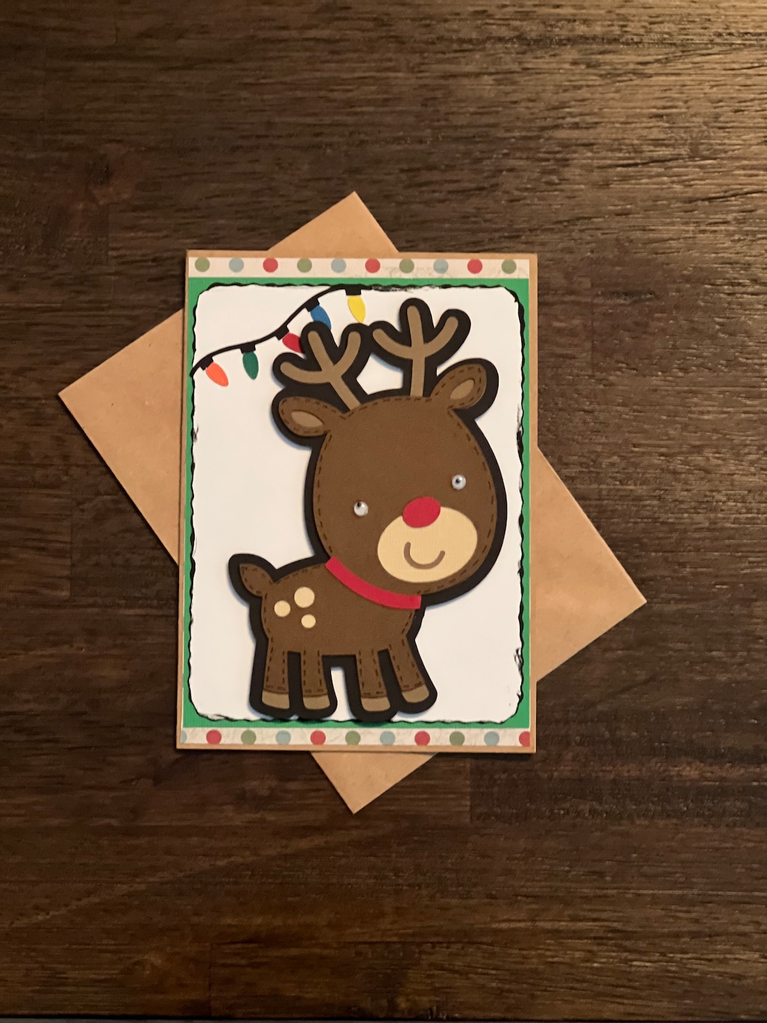 Rudolph the Red Nosed Reindeer Christmas Card Handmade - Etsy