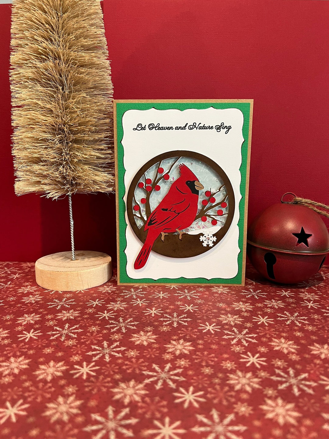 Let Heaven and Nature Sing Card - Shaker Card - Handmade Card ...