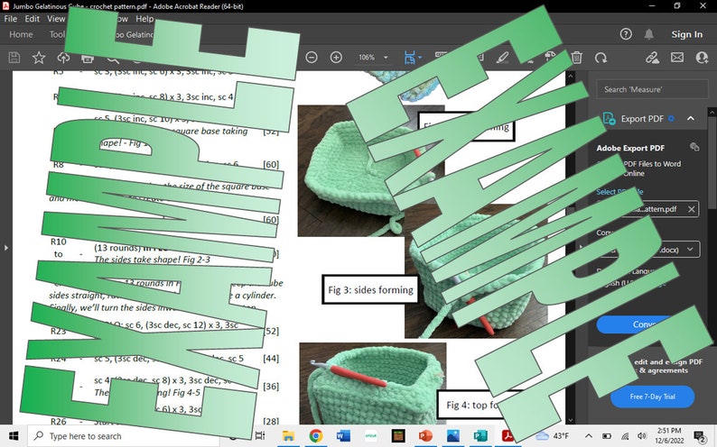 Jumbo Gelatinous Cube Crochet PATTERN Digital Download - Etsy