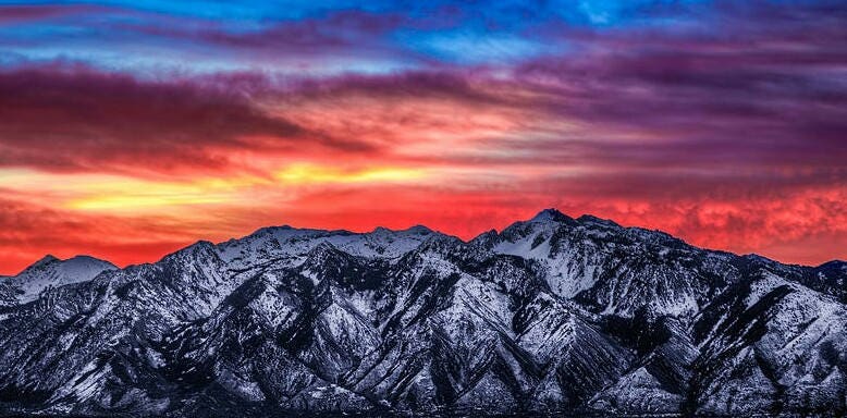 Mountain Sunset Pattern, Cross Stitch Pattern, Sunset Cross Stitch ...