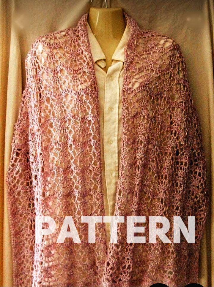 Crochet Lacy Shawl Pattern, Shawl Pattern, Lacy Shawl Pattern, Crochet ...