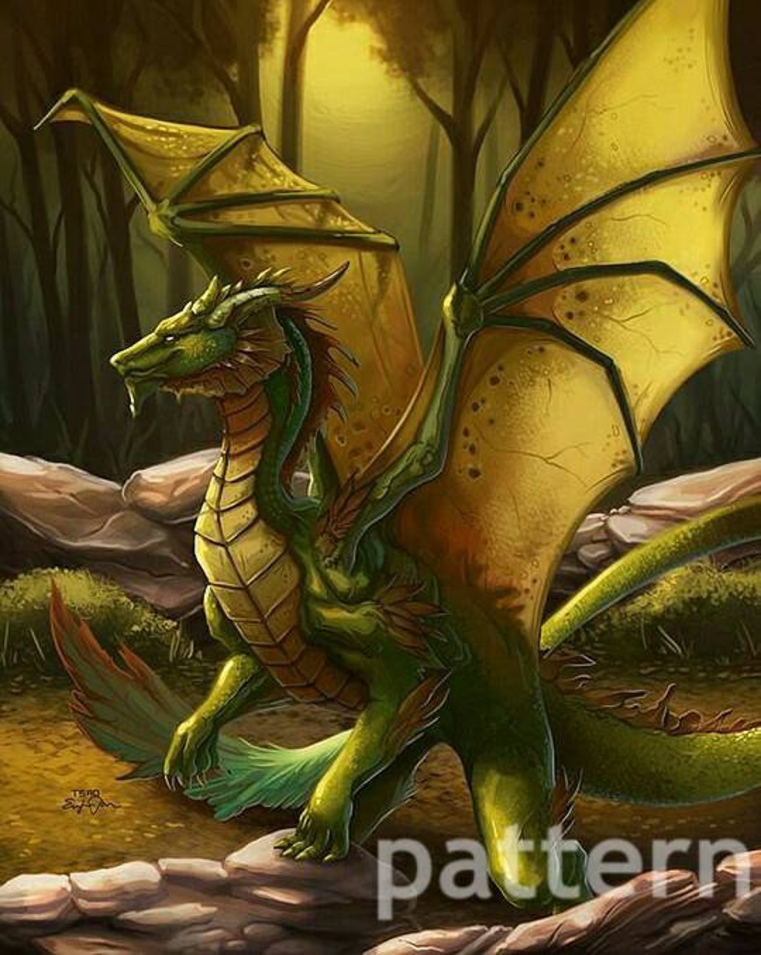 Green Dragon Cross Stitch Pattern, Pattern Keeper Fantasy Cross Stitch ...