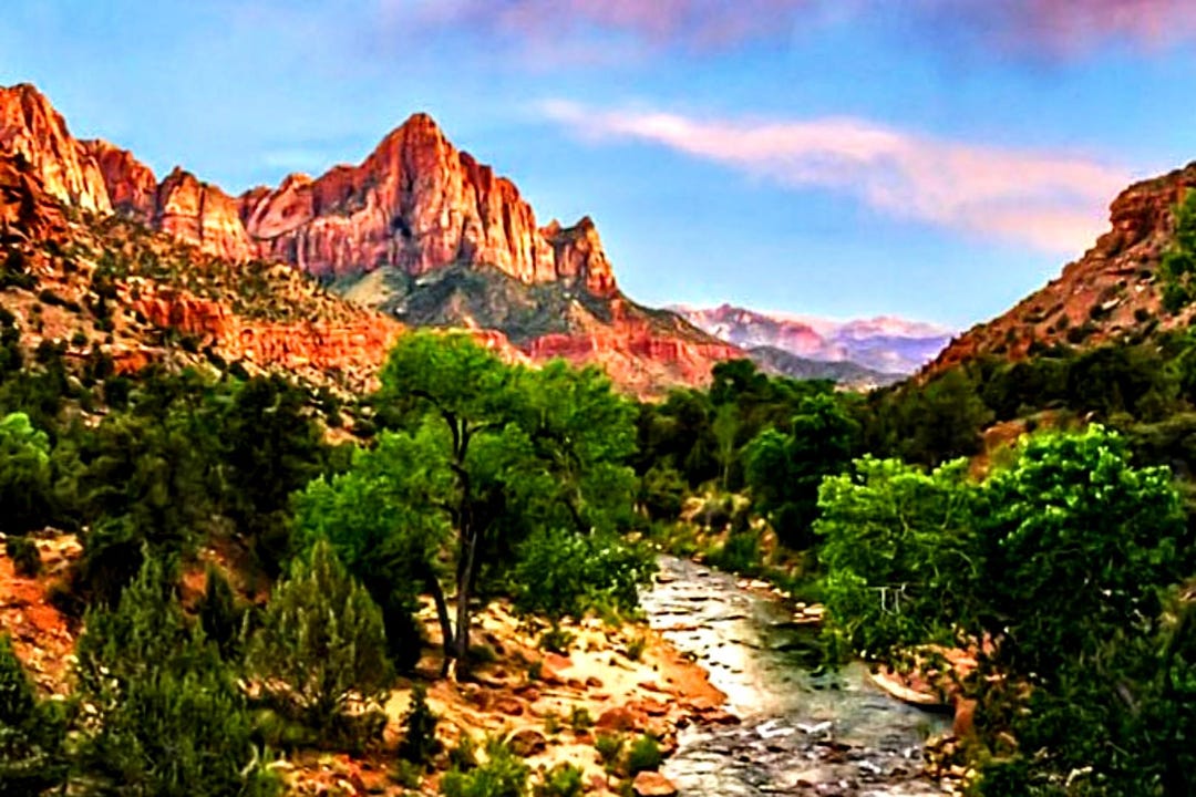 Zion National Park, Mountains Cross Stitch, Scenic Cross Stitch ...