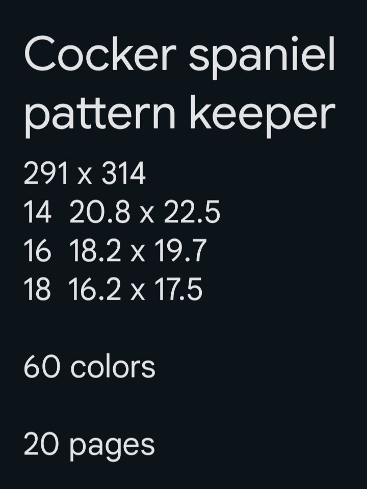 Cocker Spaniel Cross Stitch Pattern, Cross Stitch Pattern, Cocker ...