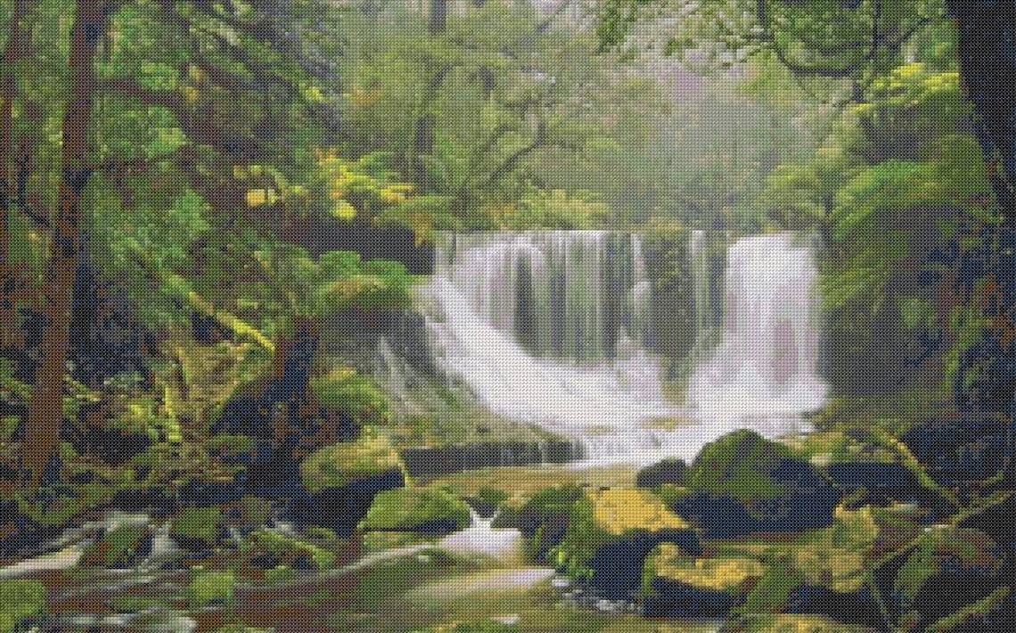 Waterfall Cross Stitch Pattern, Nature Cross Stitch, Cross Stitch ...
