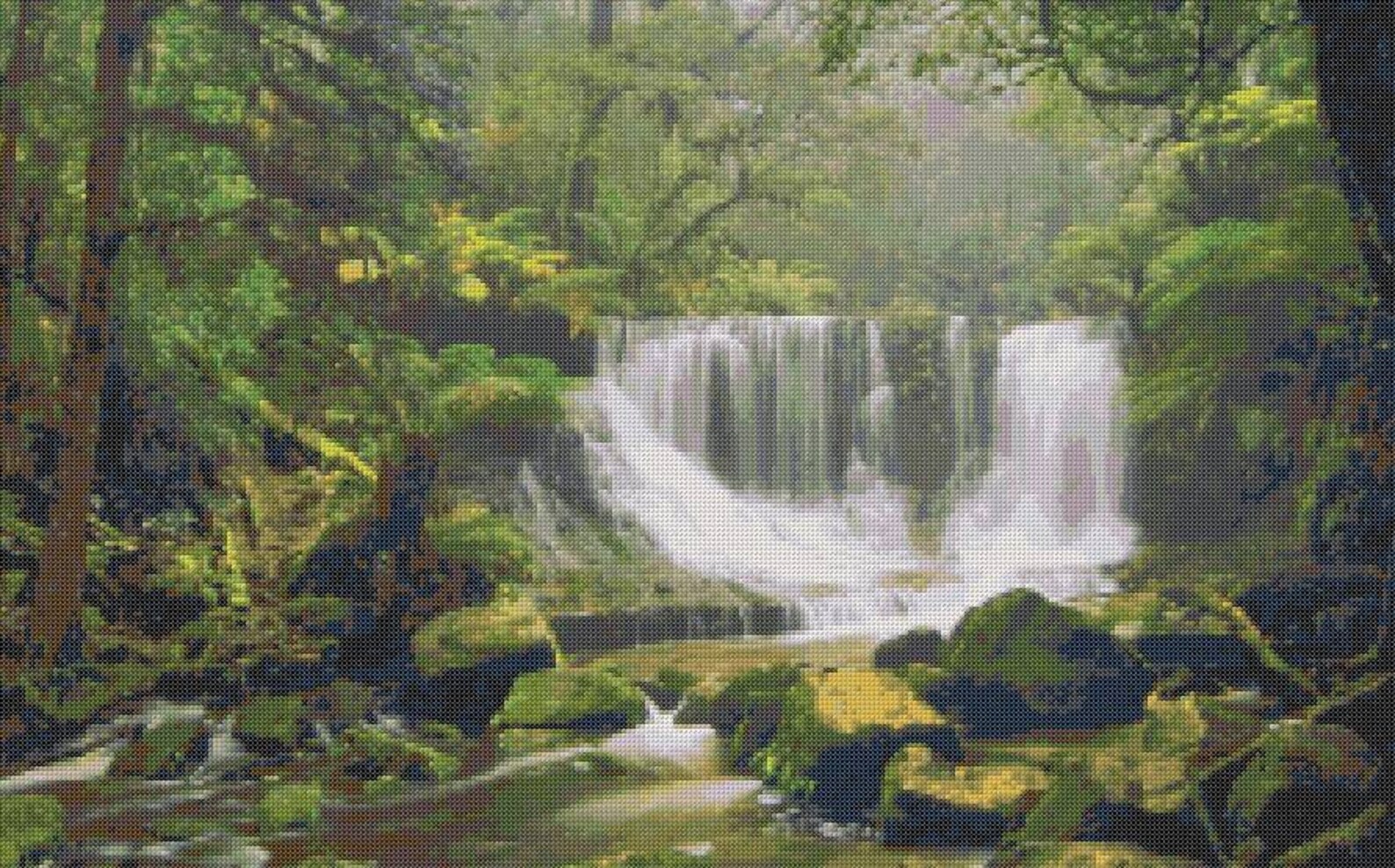 Waterfall Cross Stitch Pattern, Nature Cross Stitch, Cross Stitch ...