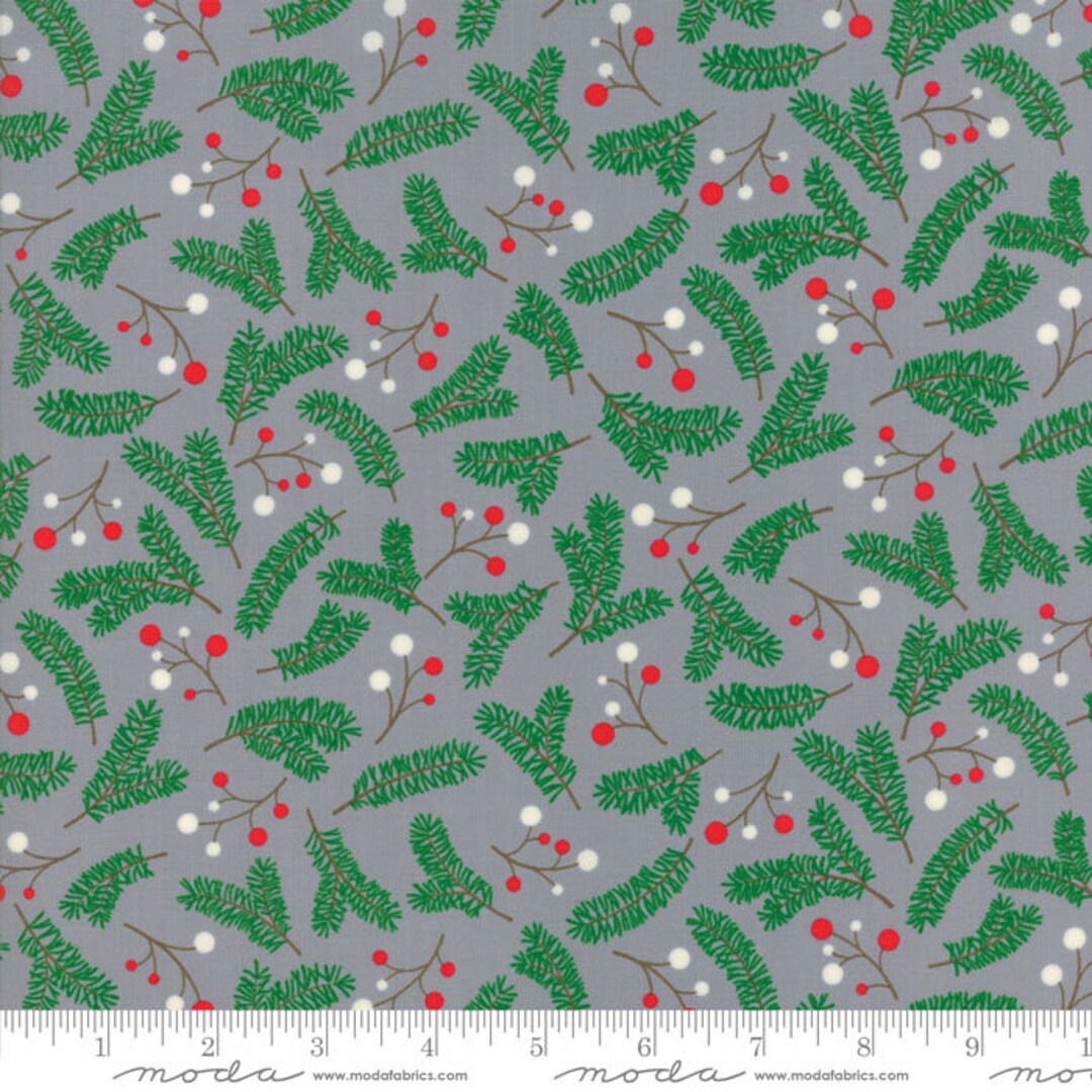 FREE SHIPPING! Jingle Birds Branches and Berries on Gray From Keiki for ...