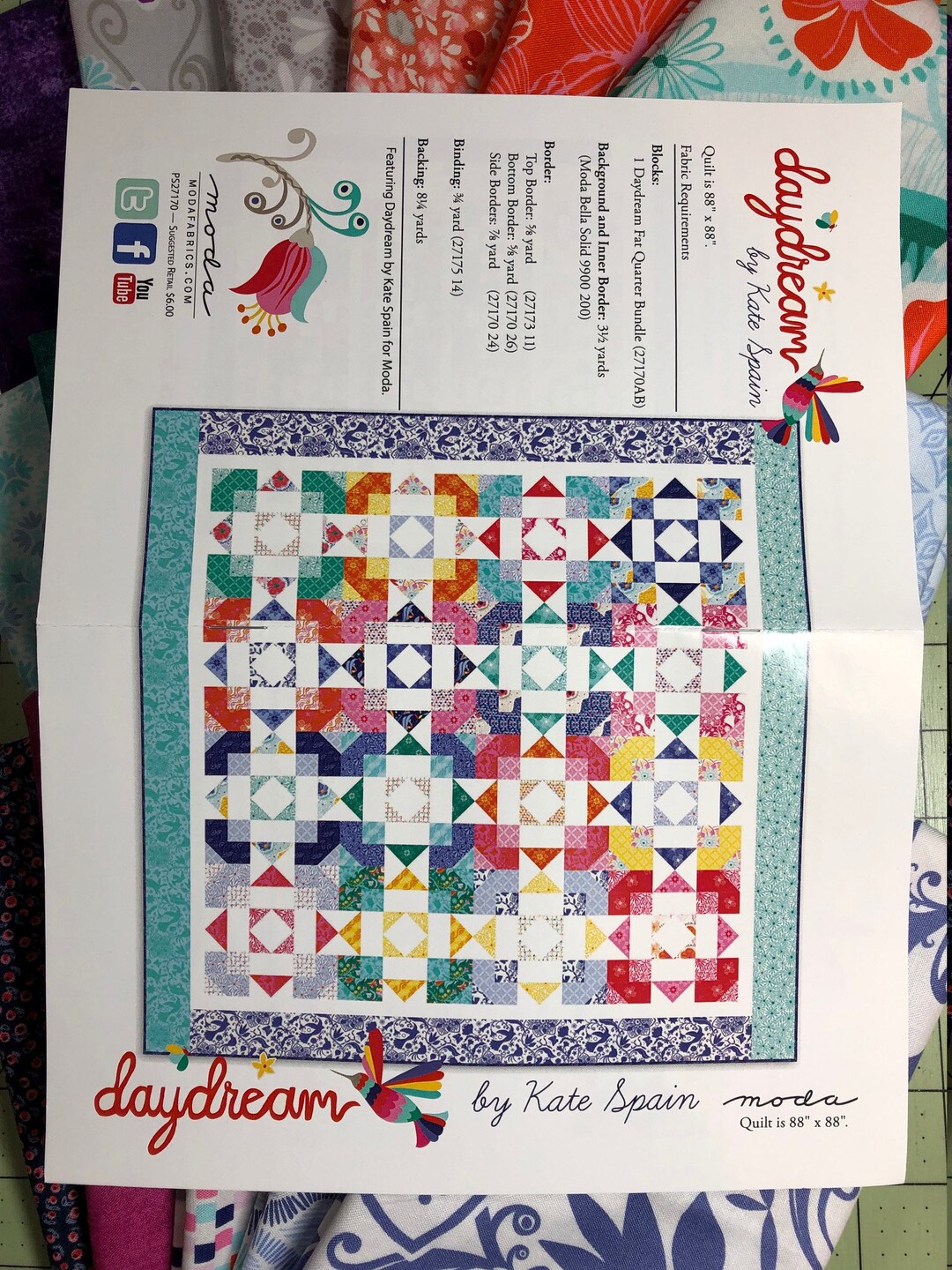 Daydream Quilt Kit, Kate Spain Pattern, Shop Chosen Fabrics for Quilt ...